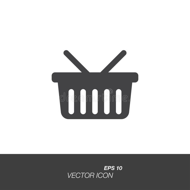 Basket Icon in Flat Style Isolated on White Background. Stock ...