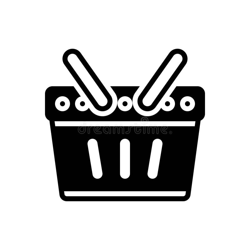 Black Solid Icon for Basket, Hamper and Container Stock Vector ...