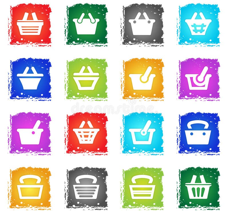 Basket icon set stock vector. Illustration of market - 88127285