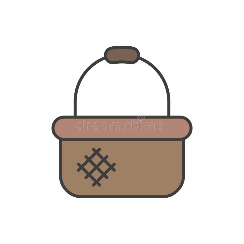 Basket Icon. Simple Outline Colored Vector of Amusement Icons for Ui ...