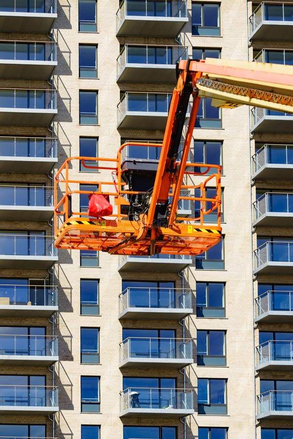 Basket Lift on Construction Site Stock Image - Image of industrial ...