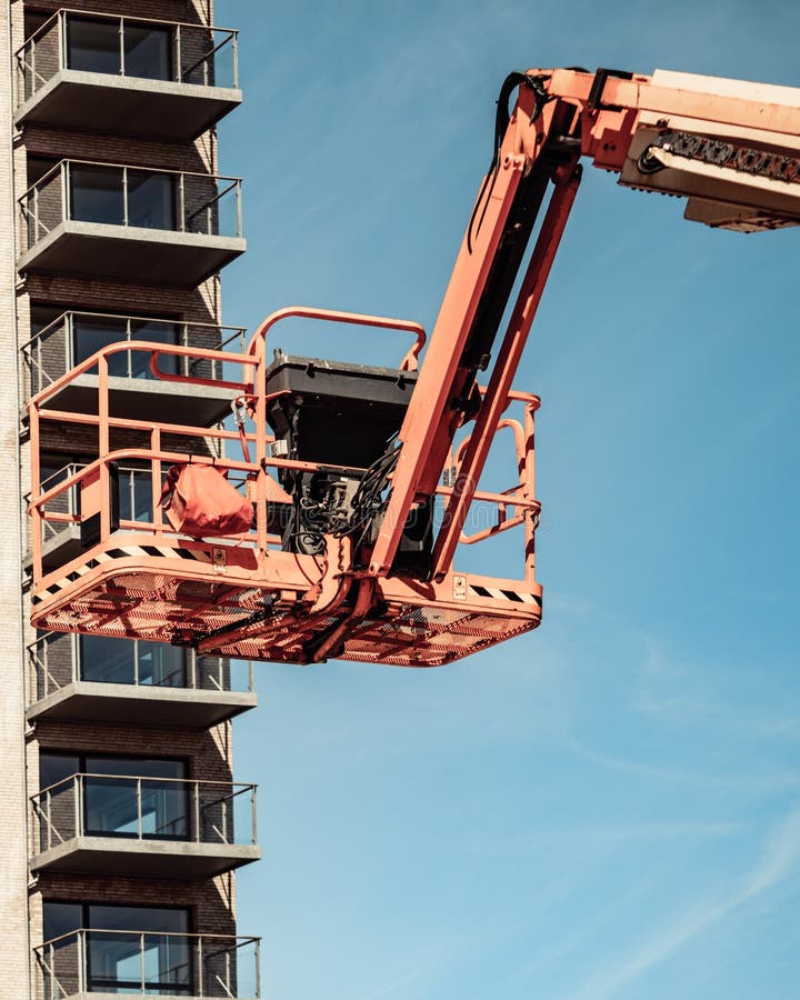 Basket Lift on Construction Site Stock Photo - Image of construction ...