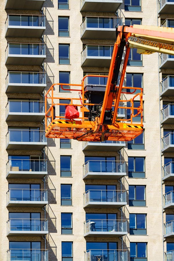 Basket Lift on Construction Site Stock Image - Image of boom, hydraulic ...