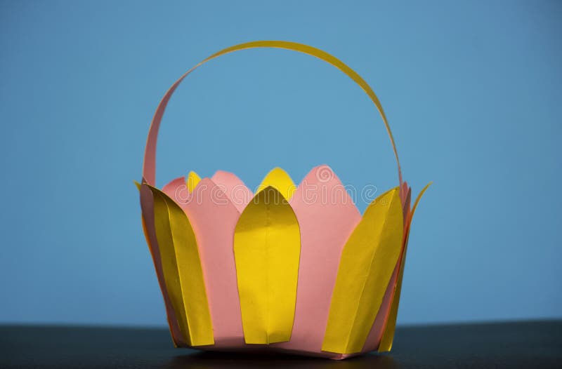 Basket Made Up Colourful Chart Paper Stock Image - Image of isolated ...