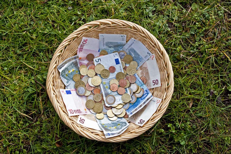 Basket with money stock image. Image of result, resultdonate - 13537195