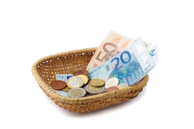 Basket with Money stock photo. Image of currency, full - 35508314