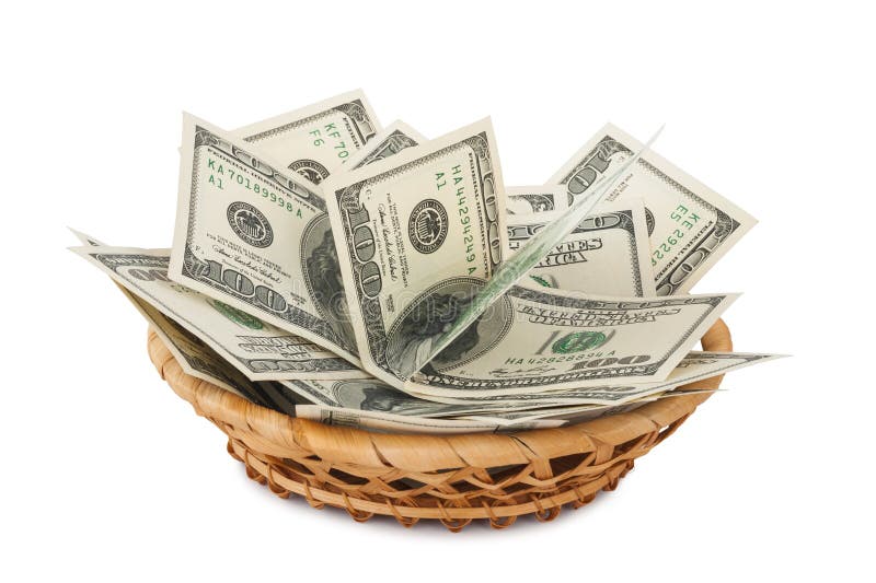 Basket with money stock image. Image of concept, full - 63238653