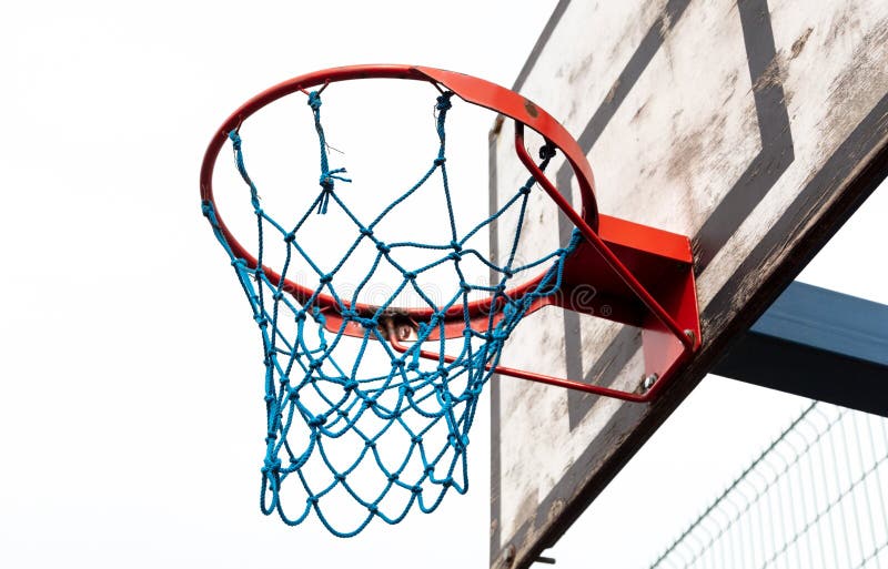Basket with a Net for Basketball. Stock Image - Image of recreation ...