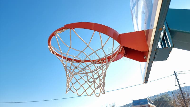 Basket net nets sky empty stock image. Image of league - 352327285
