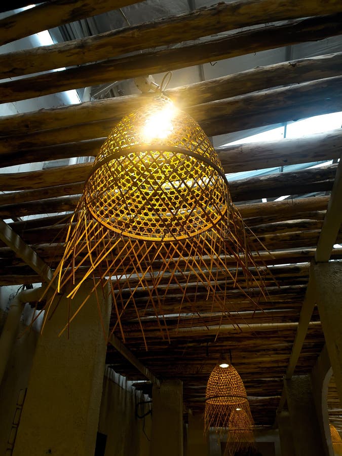 Basket Pendant Lights stock photo. Image of iron, lighting - 206934964
