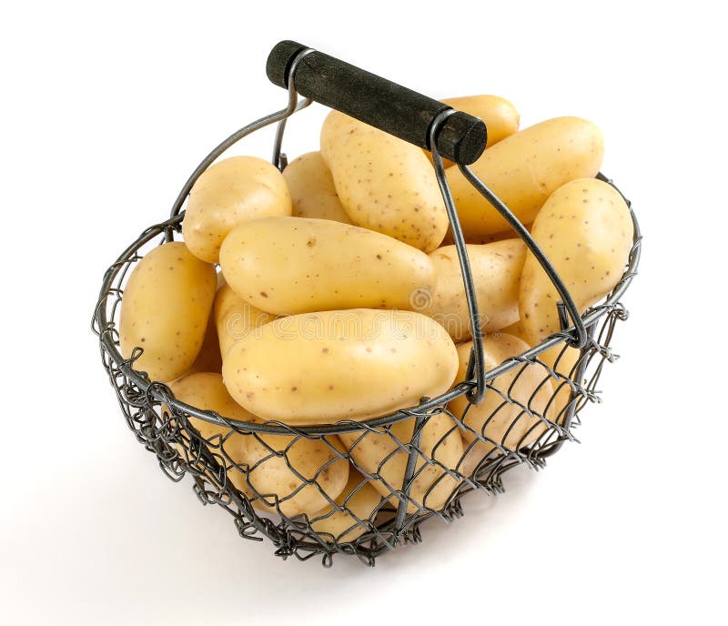 Basket of Potatoes on Hemp Bag Stock Photo - Image of agriculture ...