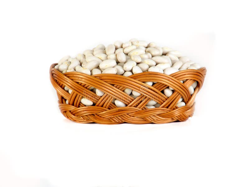 A Basket of Raw Butter Beans on White Background Stock Photo - Image of ...
