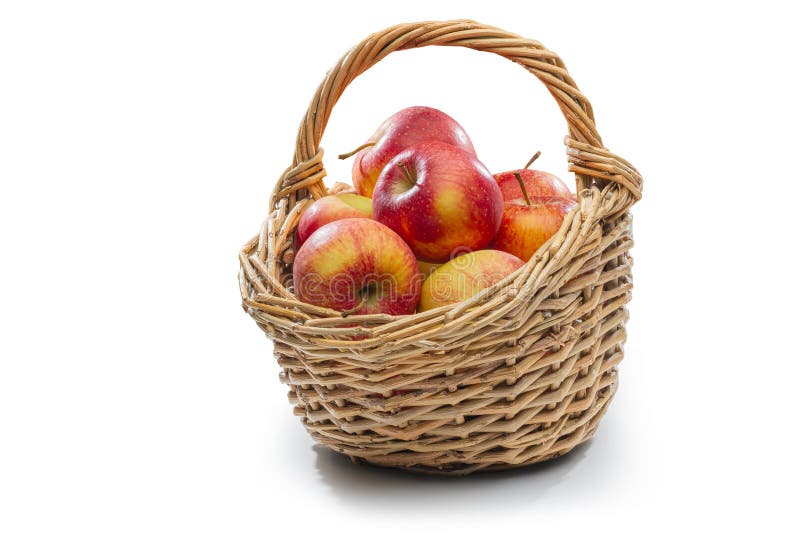 Basket with Red Apples Isolated Stock Image - Image of growers, orchard ...