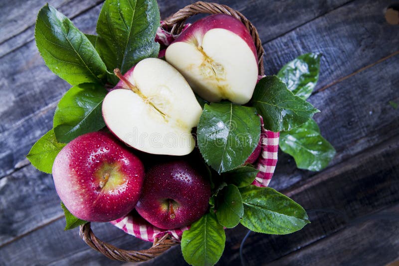 Basket of Red Apples stock image. Image of nature, food - 34676435