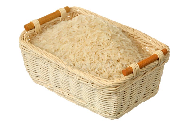 Basket of rice stock photo. Image of uncooked, natural - 22121864