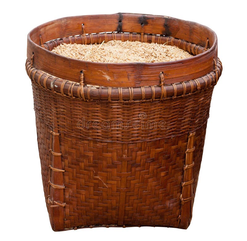 Basket with rice stock photo. Image of paddy, basket - 23357096