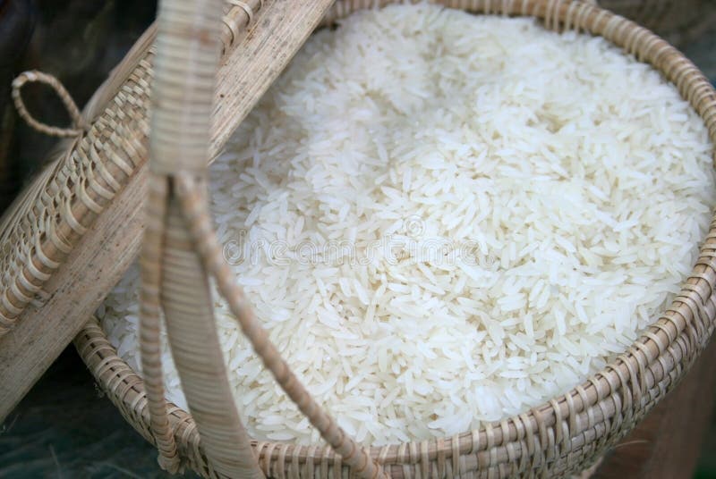 Basket of rice stock photo. Image of uncooked, natural - 22121864