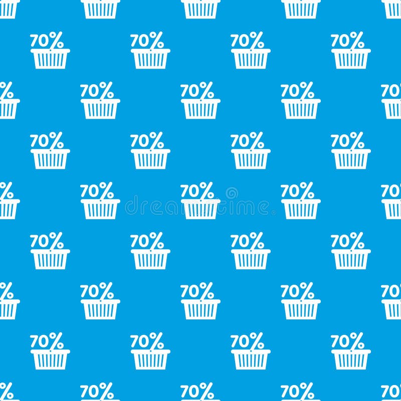 Basket Seventy Percent Discount Pattern Vector Seamless Blue Stock ...