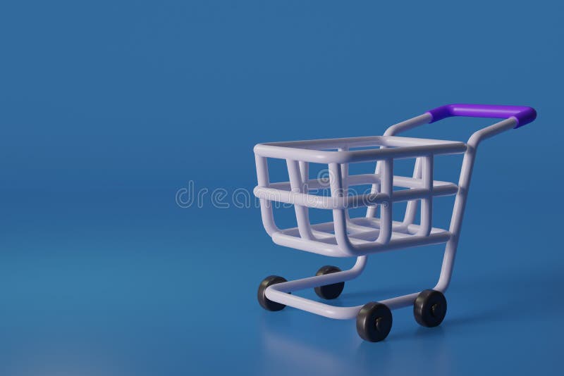 Basket or Shopping Cart Icon on Blue Background. Online Shopping E ...