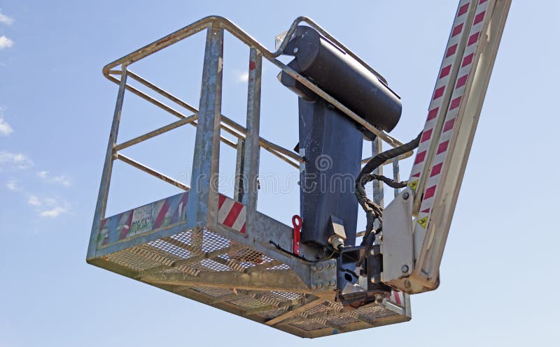 Basket for Skylift Against Blue Sky Stock Photo - Image of lift ...