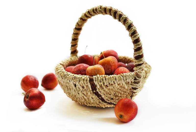 Basket with Small Red Apples Stock Photo - Image of garden, apple: 37904096