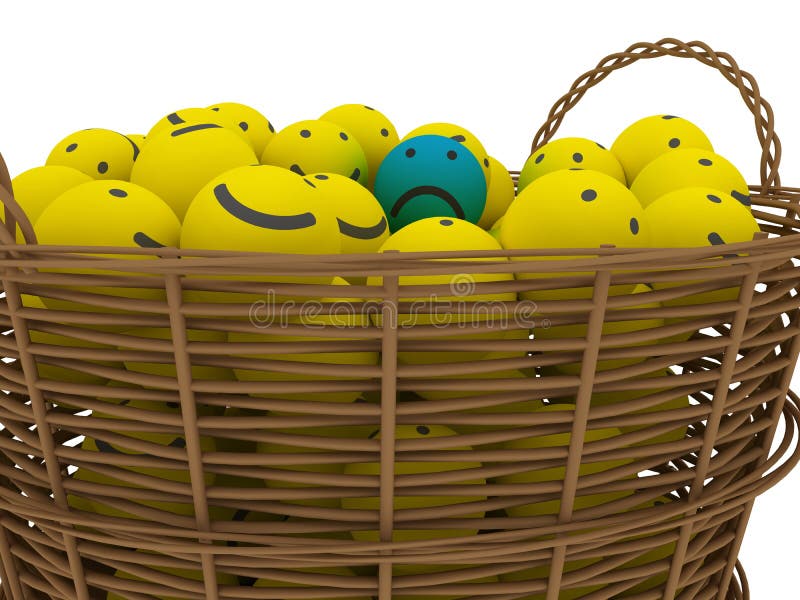 Basket with smileys stock illustration. Illustration of investment ...