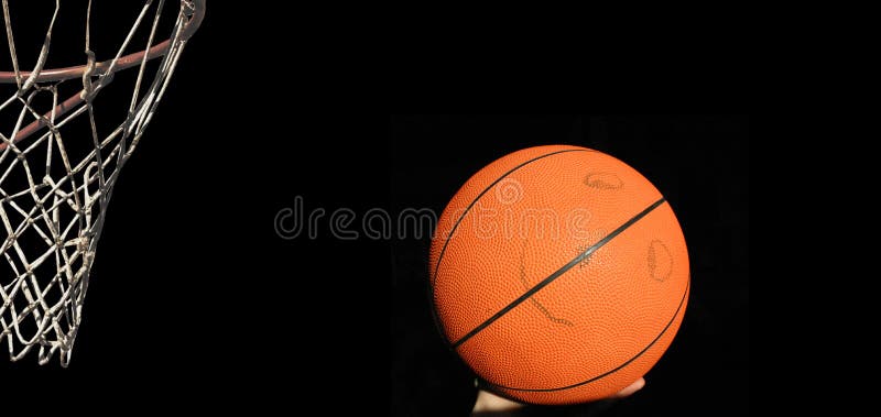 Basket with Smiling Basketball in Hand Stock Image - Image of final ...