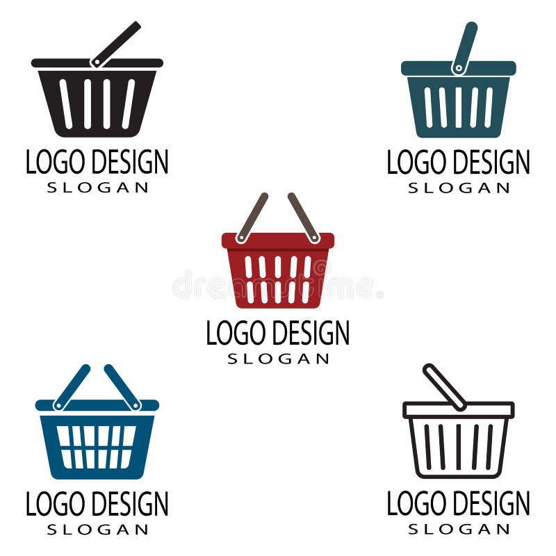 Basket Store and Shopping Cart Logo Vector Template Illustration Design ...