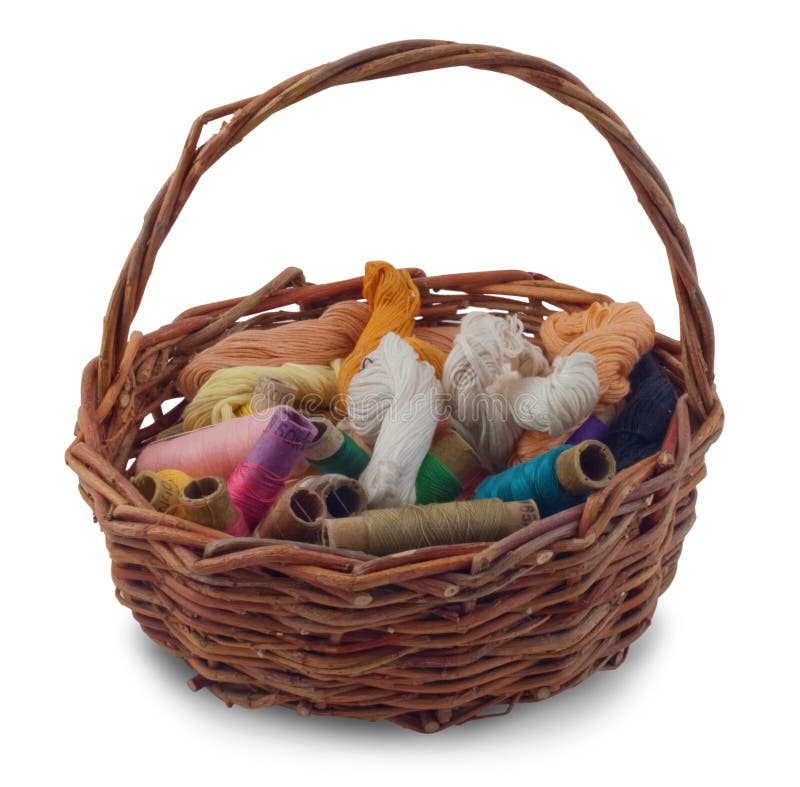 A basket of thread stock image. Image of studio, craft - 22341903