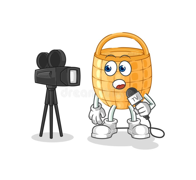 Basket Tv Reporter Cartoon. Cartoon Mascot Vector Stock Vector ...