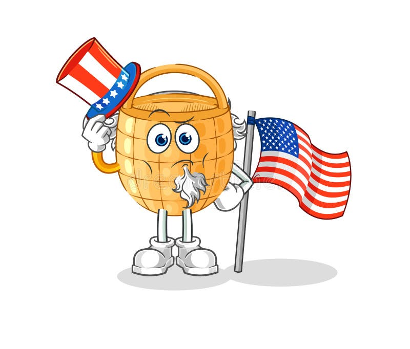 Basket Uncle Sam Character. Cartoon Mascot Vector Stock Vector ...
