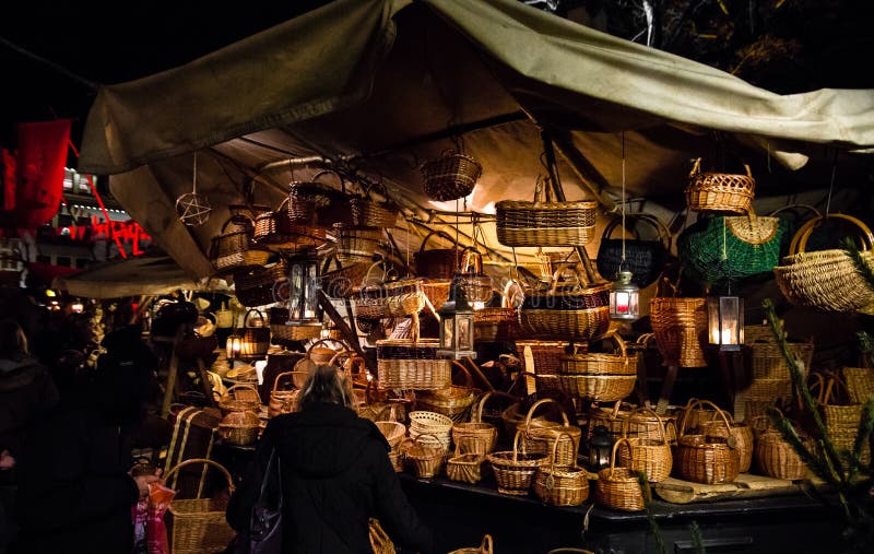 Basket Weavers Selling Straw Baskets Stock Image - Image of merchandise ...