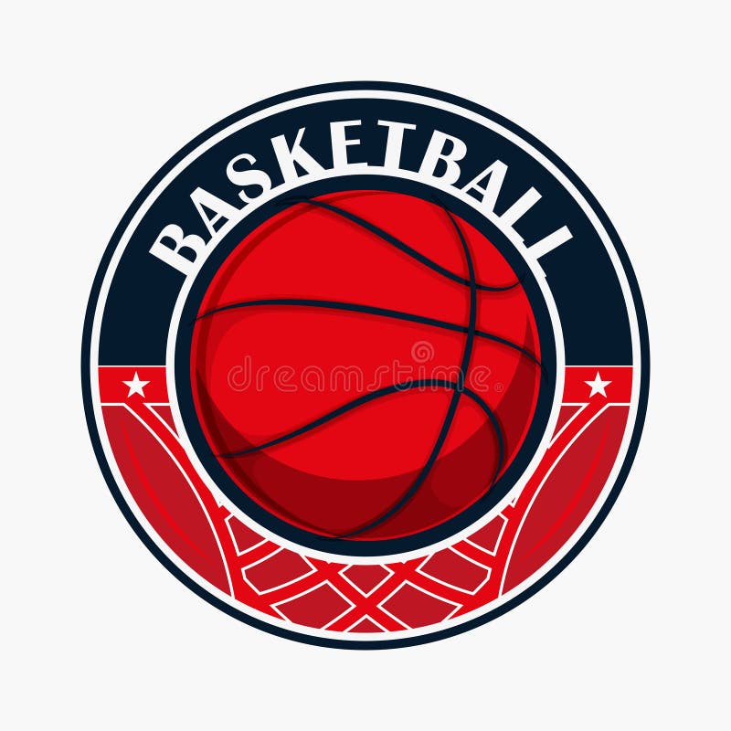 Circular Logo Featuring a Red Basketball at the Center with Black ...