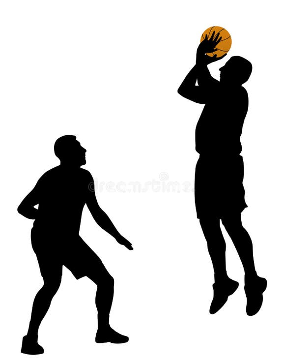 Basketball Defense Silhouette Male Stock Illustrations – 322 Basketball ...