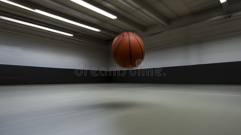 A Basketball is in the Air in a Gym Stock Illustration - Illustration ...