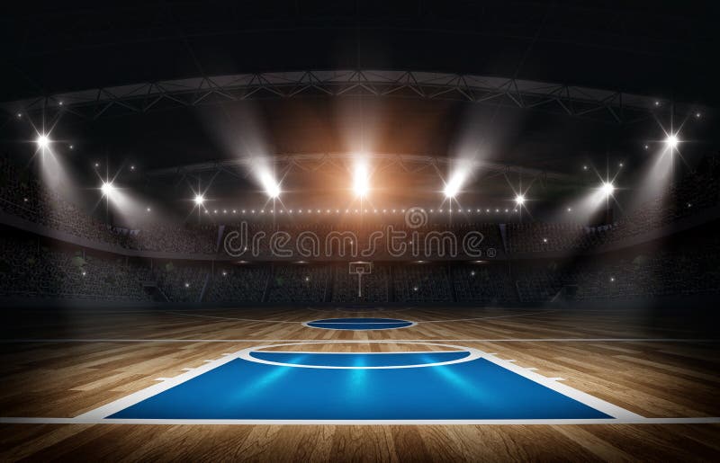 Basketball Arena,3d Rendering Stock Illustration - Illustration of ...