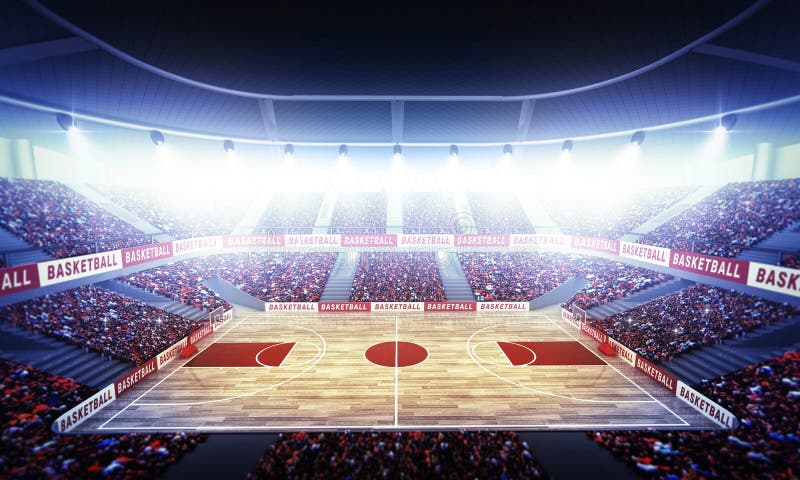 Basketball arena stock photo. Image of match, court, advertisement ...