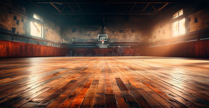Basketball Arena, Old College Gym - AI Generated Image Stock ...