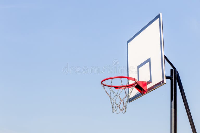 Basketball Backboard on Sky Background. Stock Photo - Image of ...