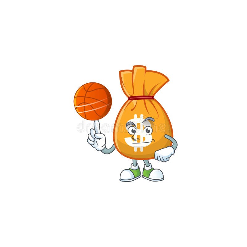 With Basketball Bag of Money in the Character Stock Vector ...