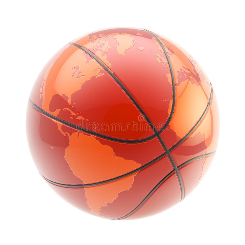 Basketball Ball As an Earth Planet Sphere Isolated Stock Illustration ...