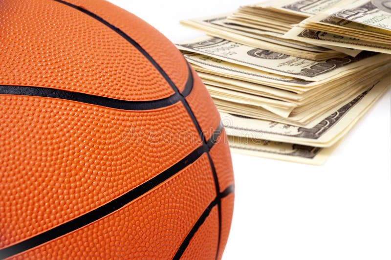March Madness Basketball Bracket and Fanned Money Stock Image - Image ...
