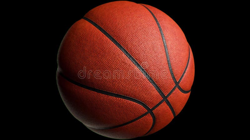 Basketball Ball on Black Screen with Alpha Channel. Basketball 3D ...