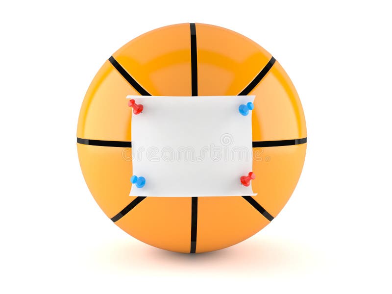 With Basketball Note Paper Character Cartoon Stock Vector ...