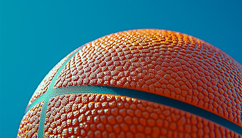 Basketball Ball Bouncing on Orange Hoop, Team Playing Generated by AI ...