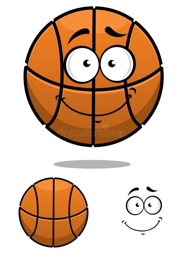 Basketball Ball Character with a Cute Face Stock Vector - Illustration ...
