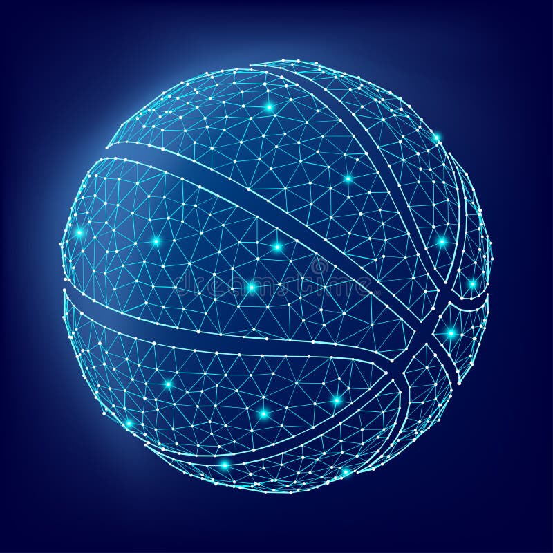 Basketball Ball Consisting of 3D Triangles, Lines, Points and Links ...
