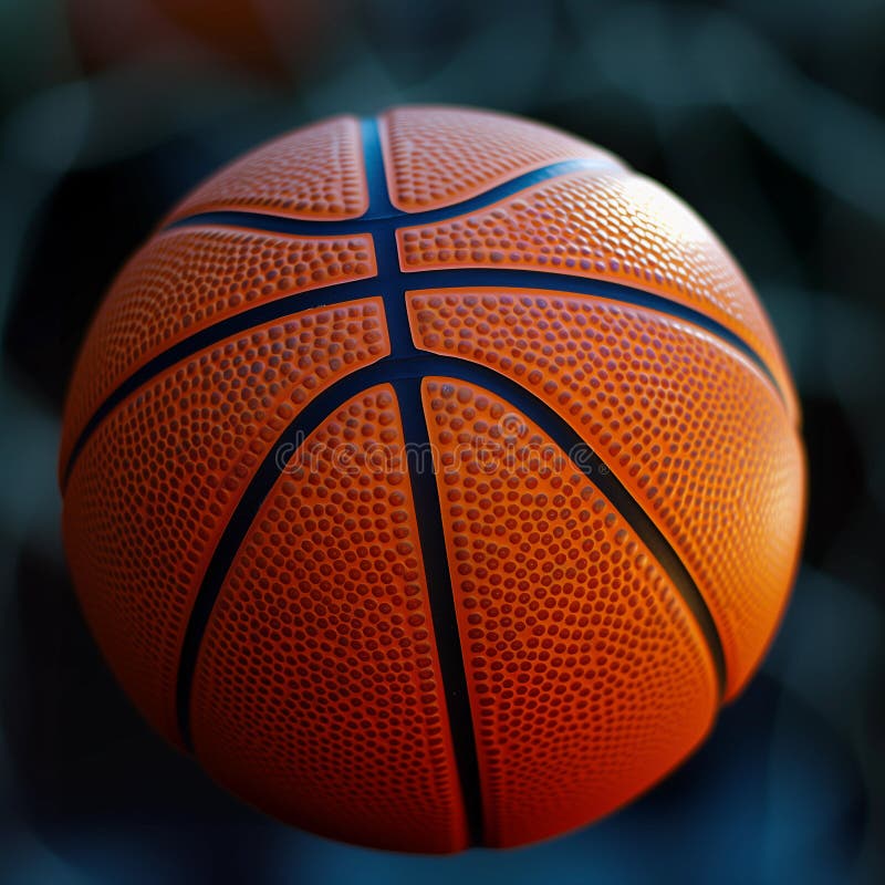 Basketball Ball on Dark Background Stock Illustration - Illustration of ...