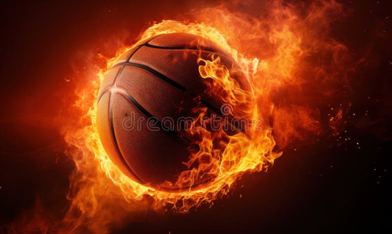 Basketball ball with fire stock image. Image of equipment - 309630943