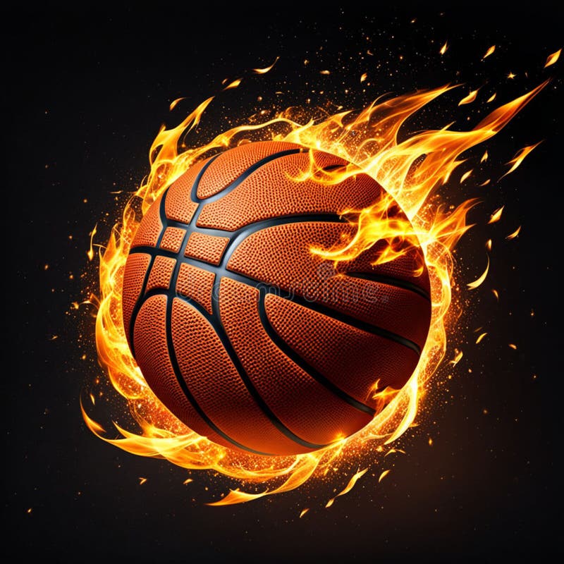 Basketball Ball with Fire Effect and Sparks Stock Illustration ...